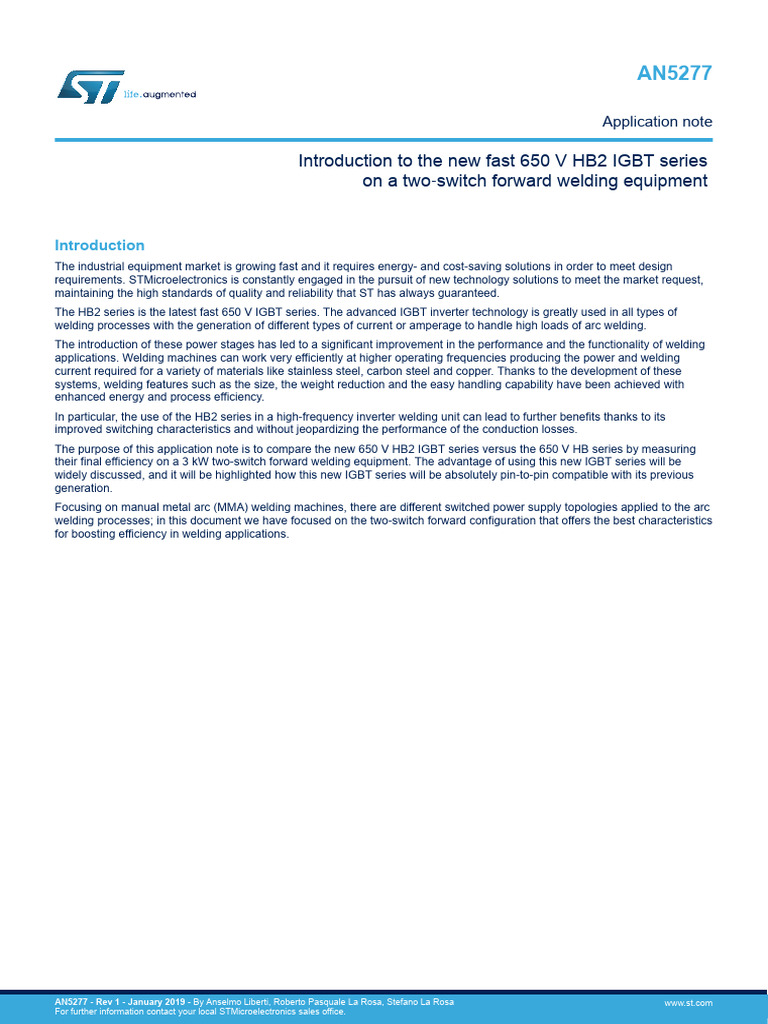 An5277 Introduction To The New Fast 650 V Hb2 Igbt Series On A ...
