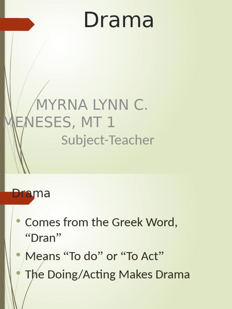 Understanding Drama: Key Elements & Types | PDF | Play (Theatre) | Oral ...