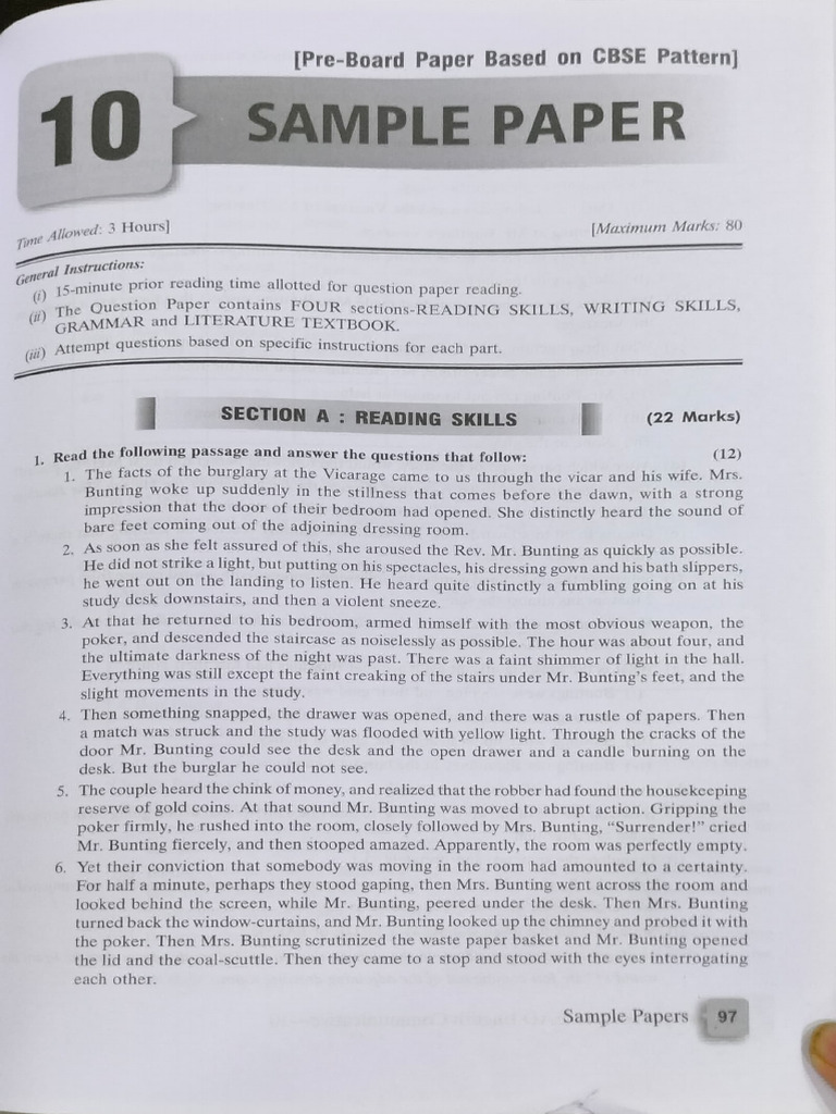 CBSE Sample Paper for English Communicative | PDF | Train | Flowers