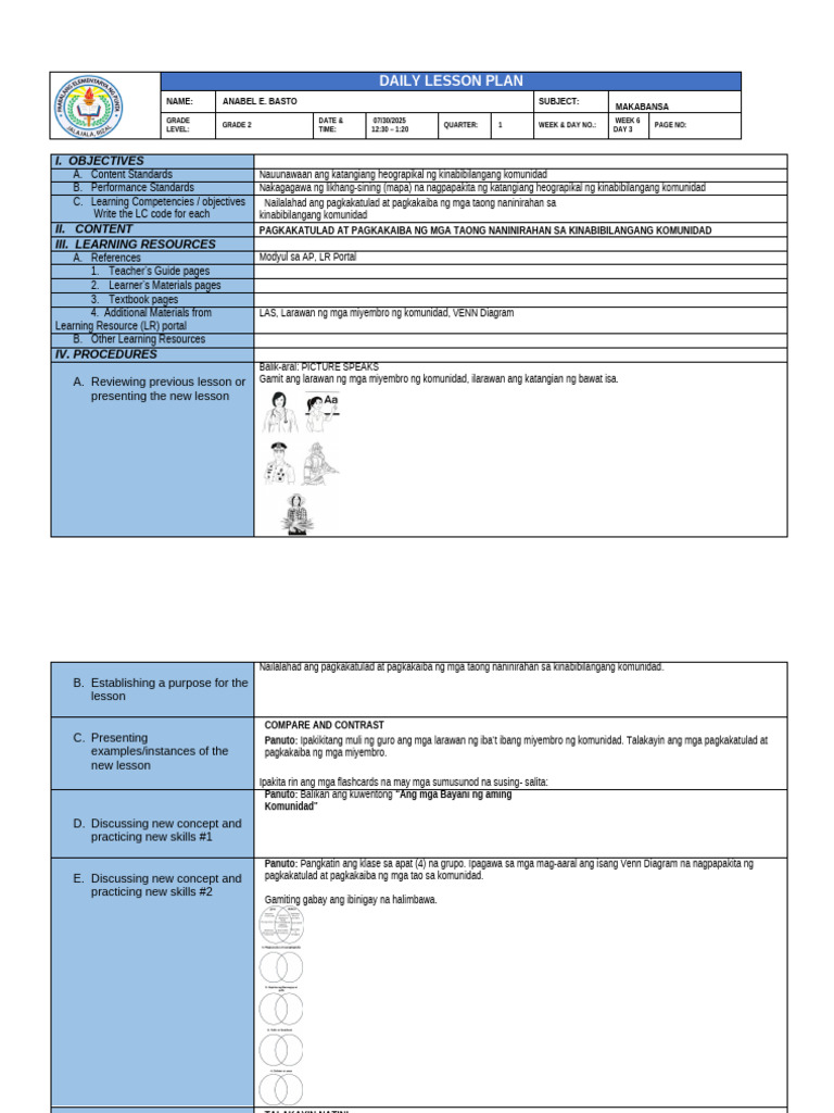 Makabansa2 Week 6 Day 3 | PDF