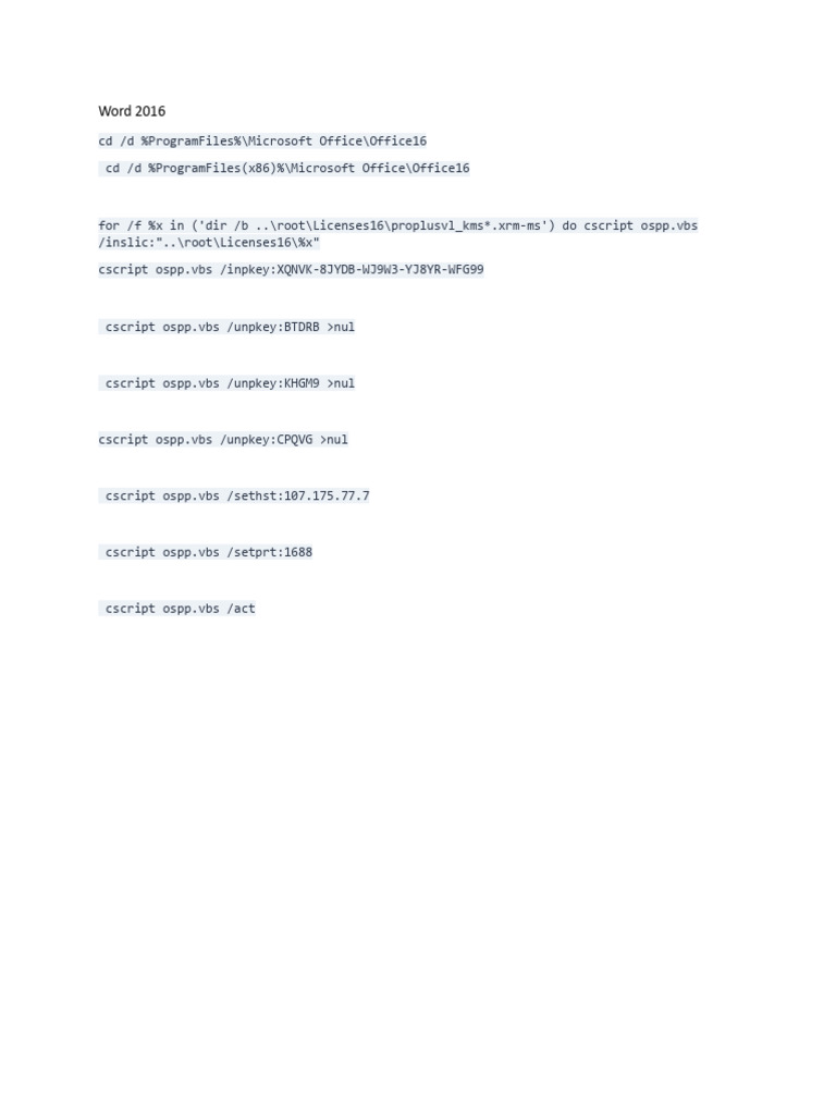 Word 2016 Key CMD | PDF