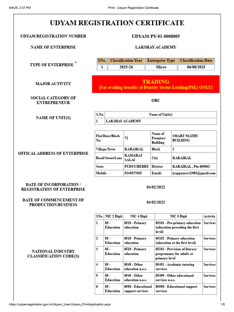 Lakshay Academy Certificate With Application | PDF