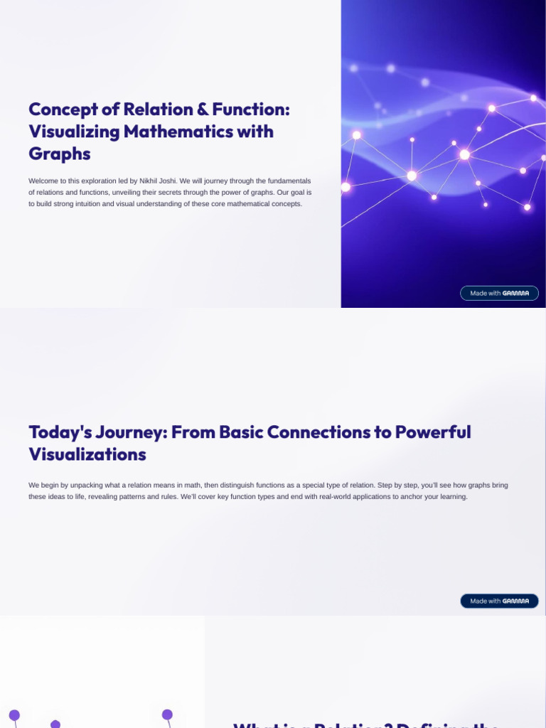 Concept of Relation and Function Visualizing Mathematics With Graphs | PDF | Function ...