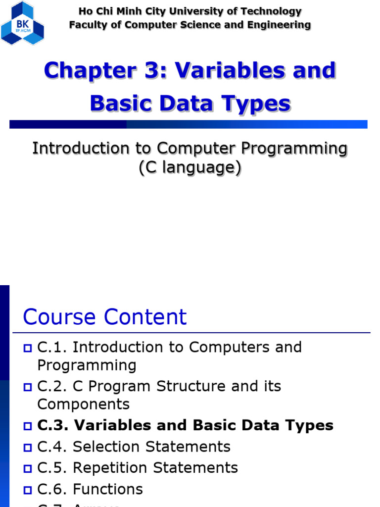 CO1003 - Chapter 3 - Variables and Basic Data Types | PDF | Computer ...