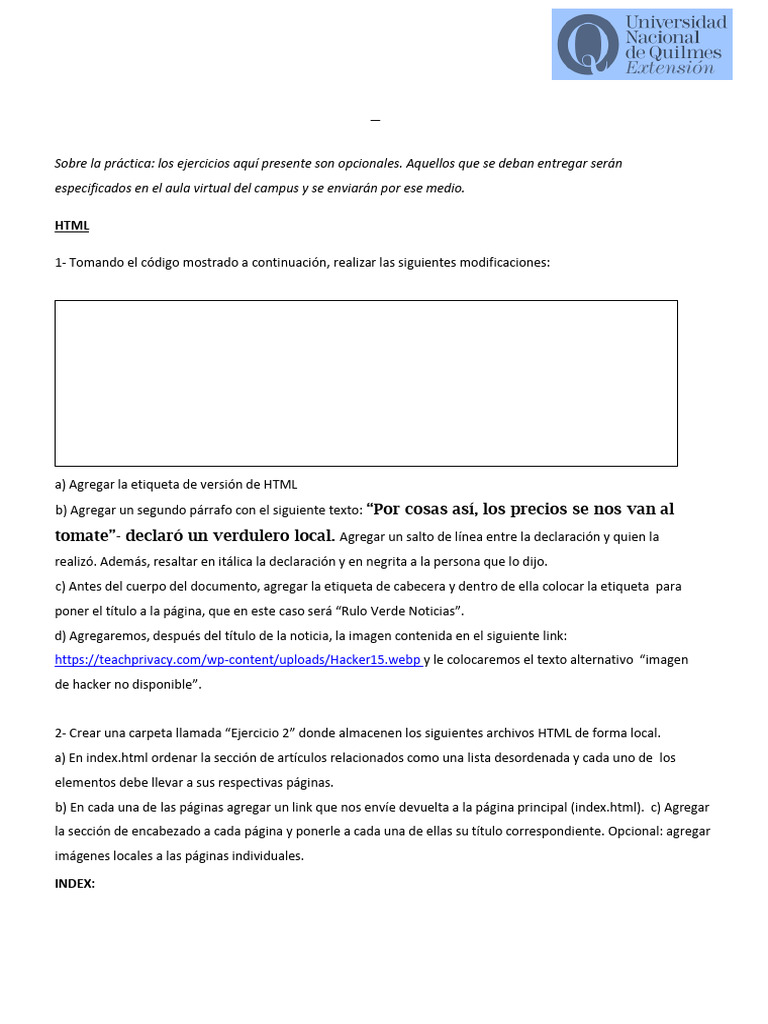 Practica 1 - HTML Basico | PDF | HTML | Hipervínculo