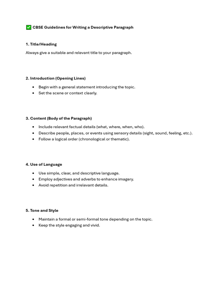 How To Write Descriptive Paragraph | PDF | Linguistics