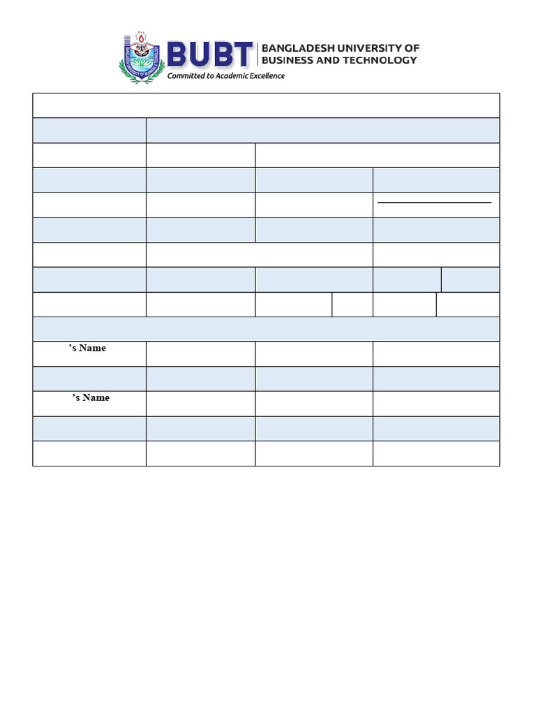Student Information Form | PDF