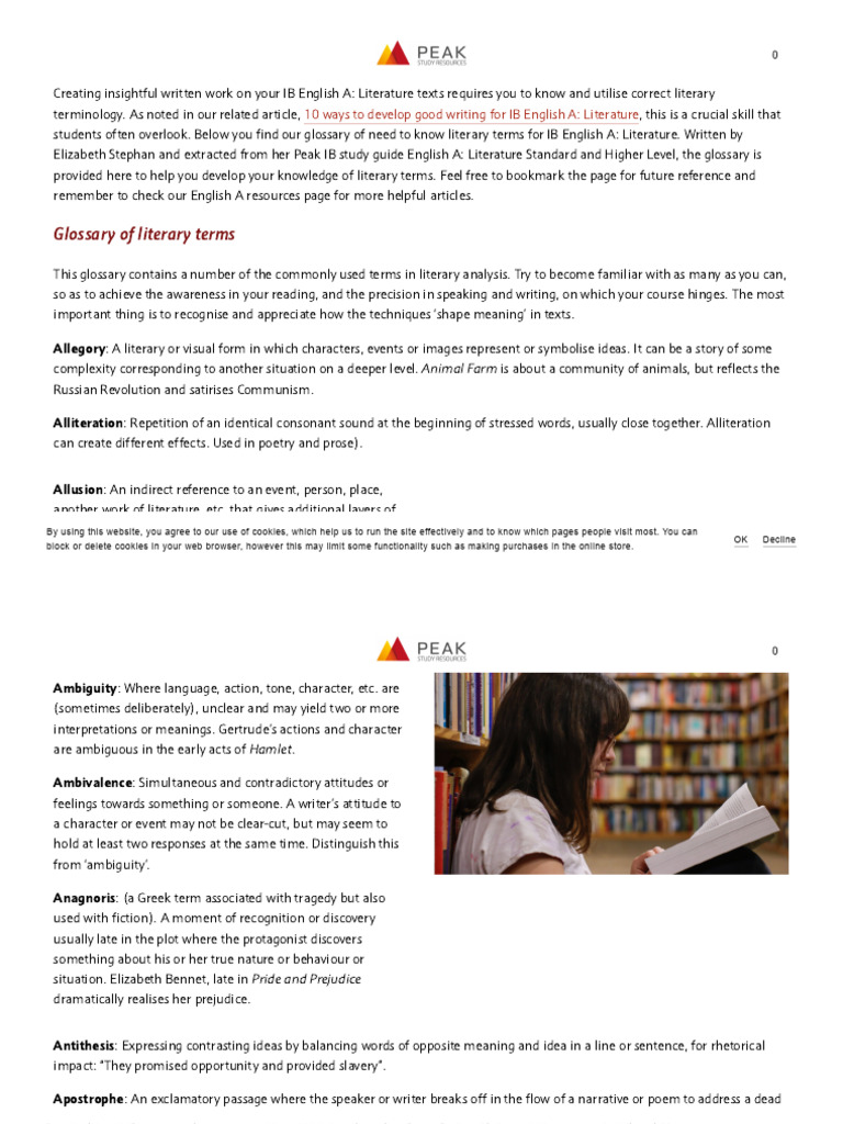 Need To Know Literary Terms For IB English A Literature Students | PDF ...