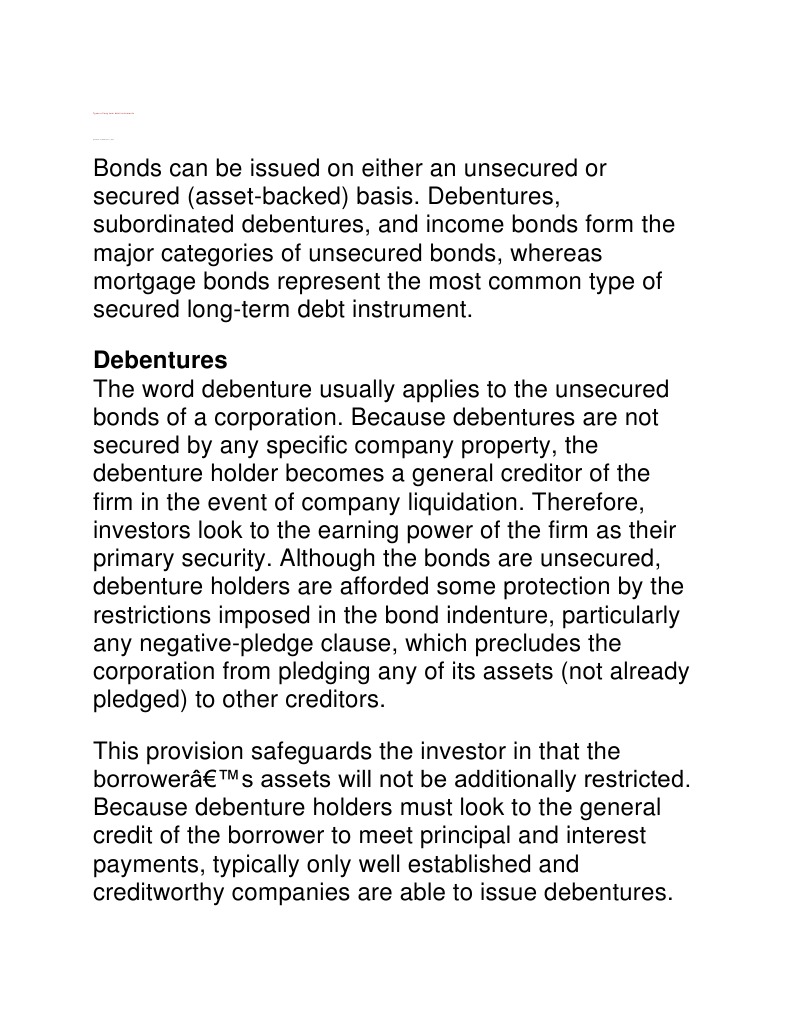 Types of Long Term Debt Instruments | PDF | Debenture | Subordinated Debt