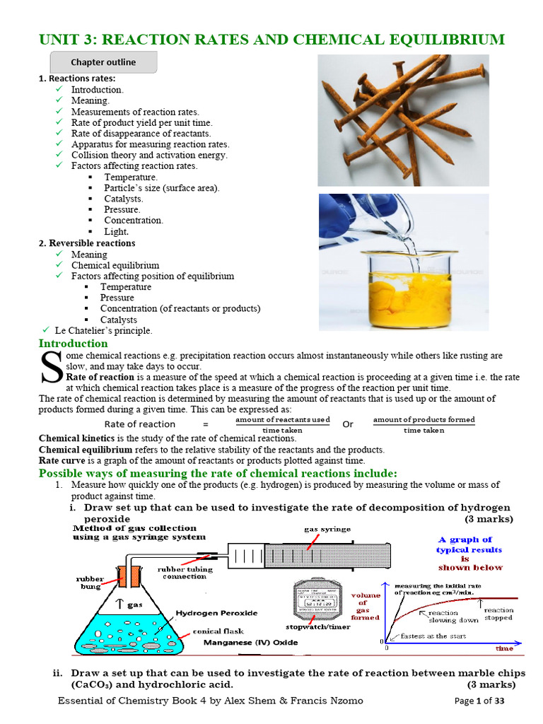 Reaction Rates and Chemical Equilibrium | PDF | Reaction Rate ...