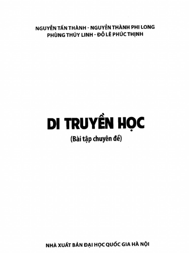 Di Truyen Hoc (Bai Tap Chuyen de | PDF