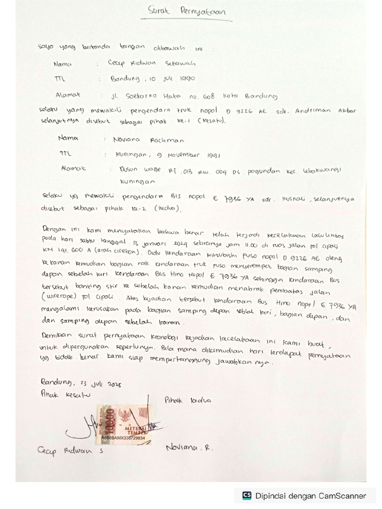 Surat pernyataan | PDF