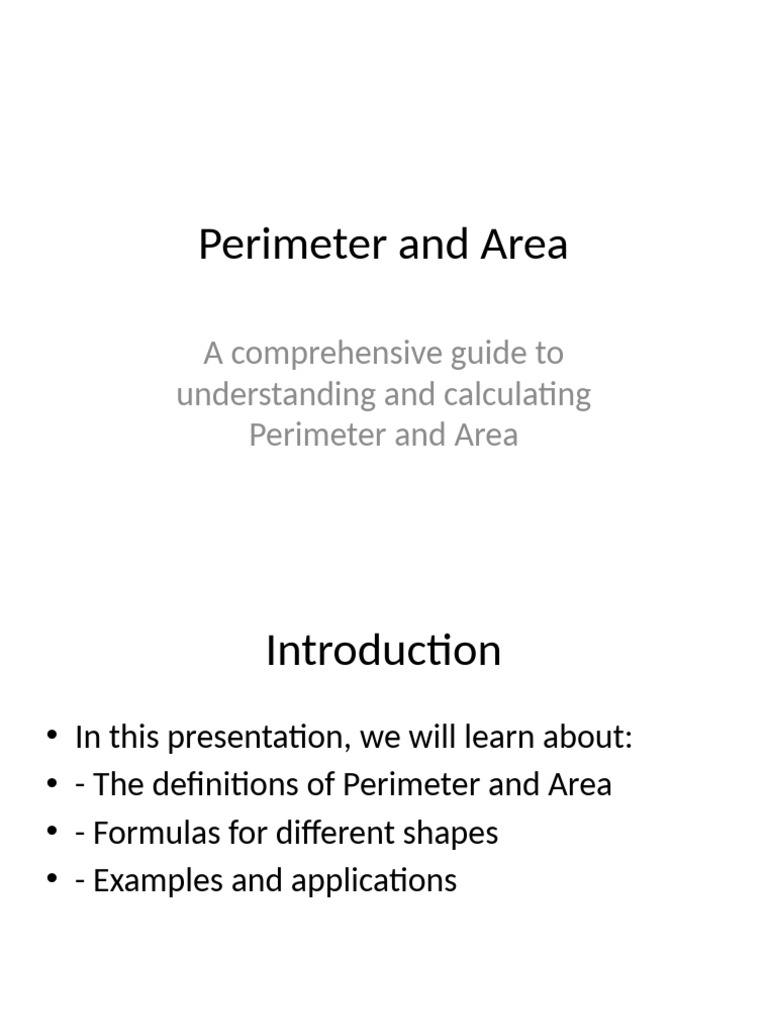 Perimeter and Area Presentation | PDF