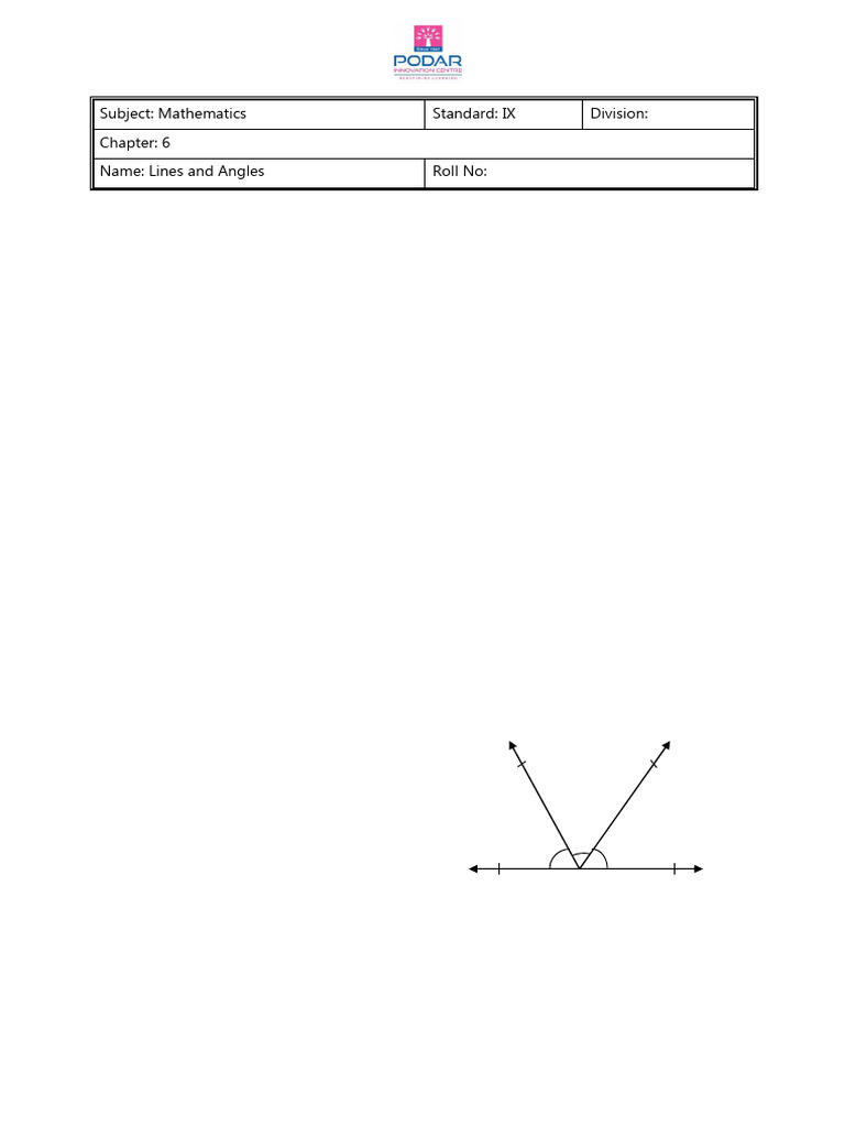 1754719258152.PS - IX - Lines and Angles | PDF | Rotation | Elementary ...