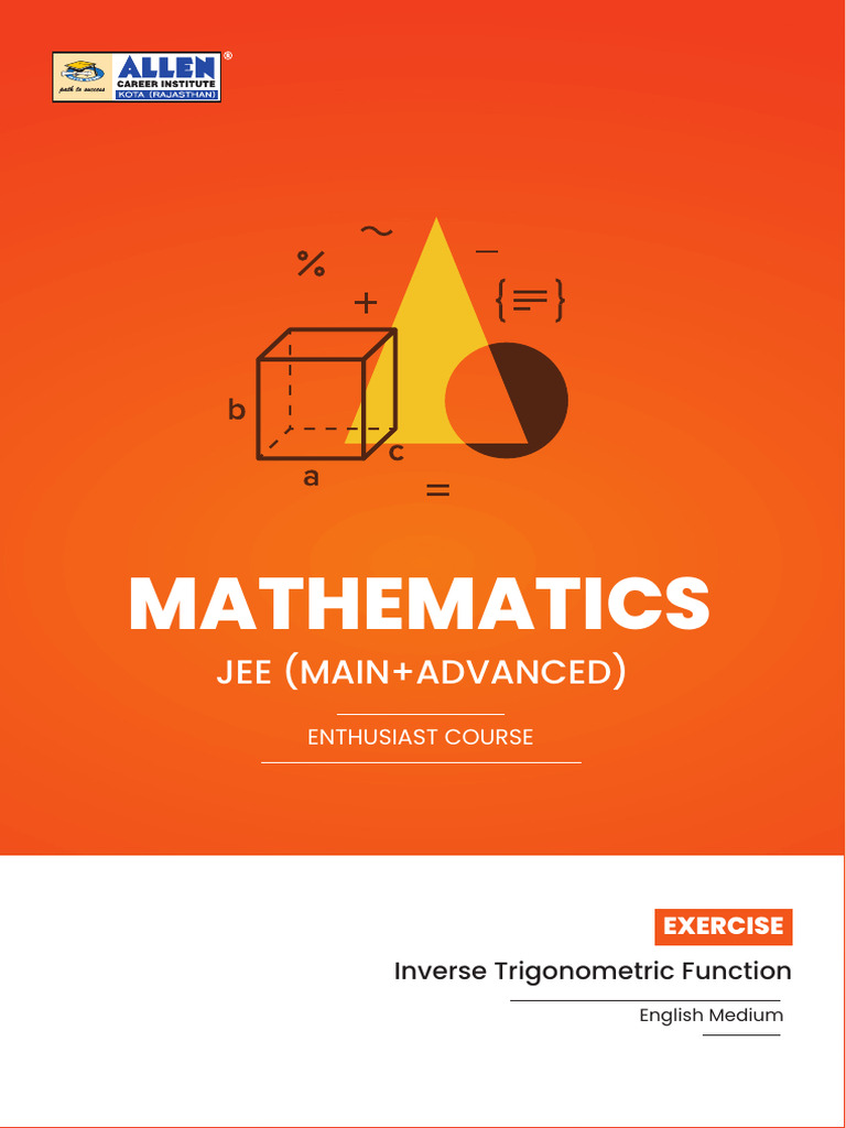 Inverse Trigonometric Functions-Exercise | PDF