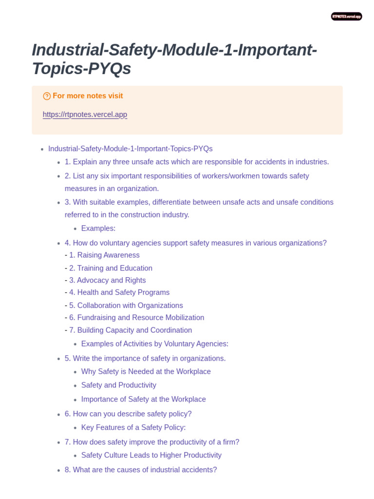 Industrial Safety: Key Topics & Responsibilities | PDF | Occupational ...