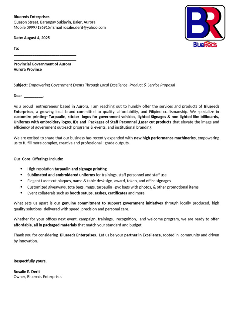 Letter Governor of Aurora | PDF