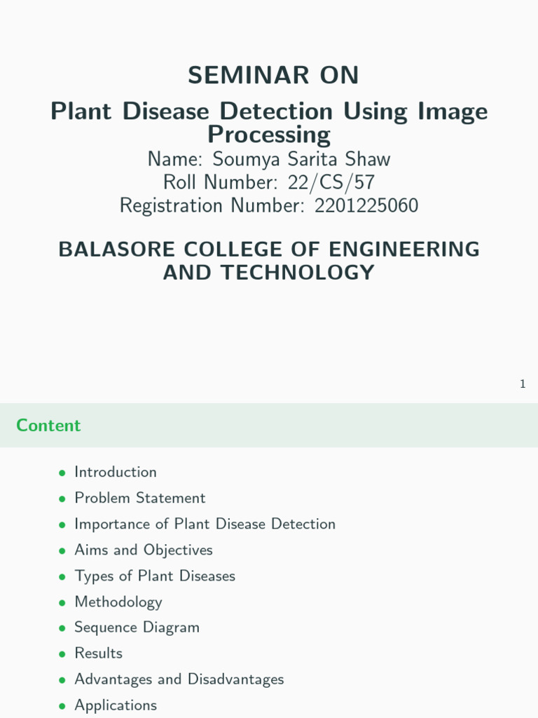 Plant Disease Detection Using Image Processing 1 0 | PDF | Machine Learning | Image Segmentation