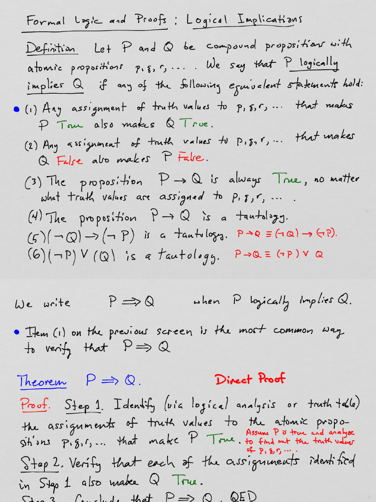 Lecture 7 Formal Logic and Proofs | PDF