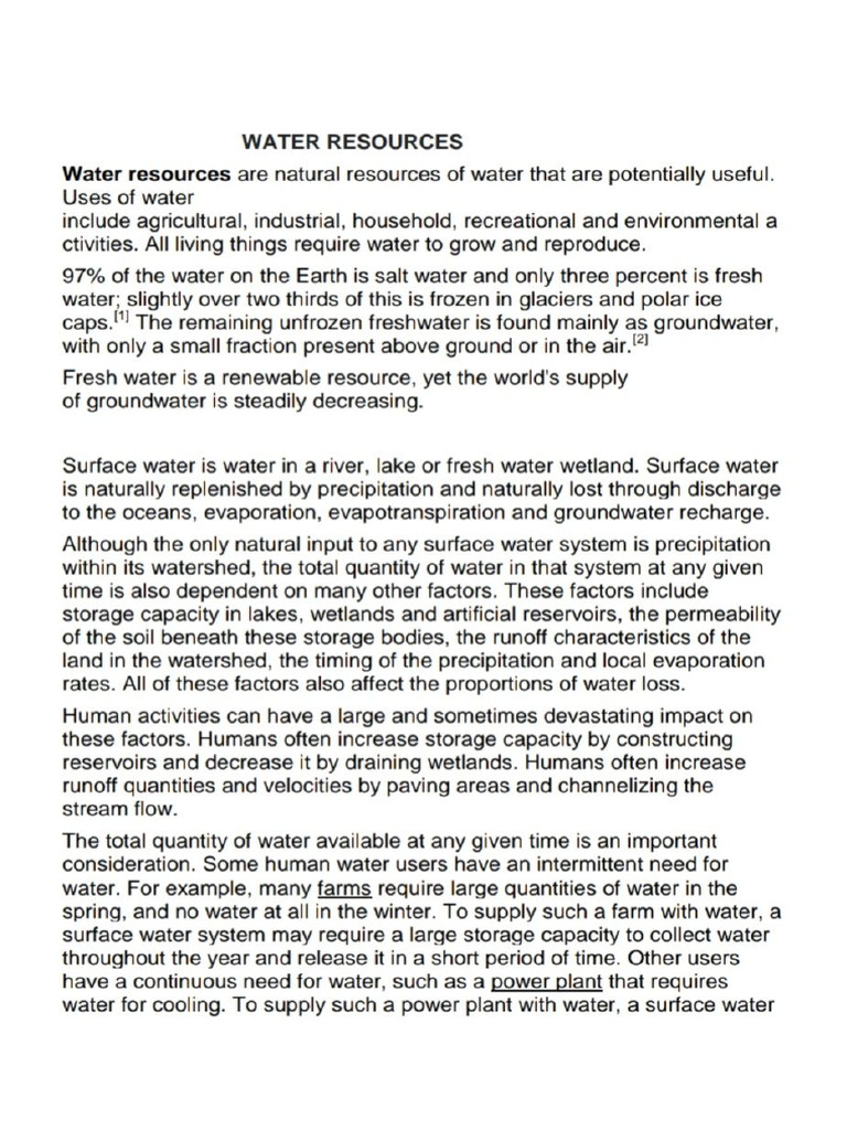 Class X Ch-3 (Water Resources) | PDF