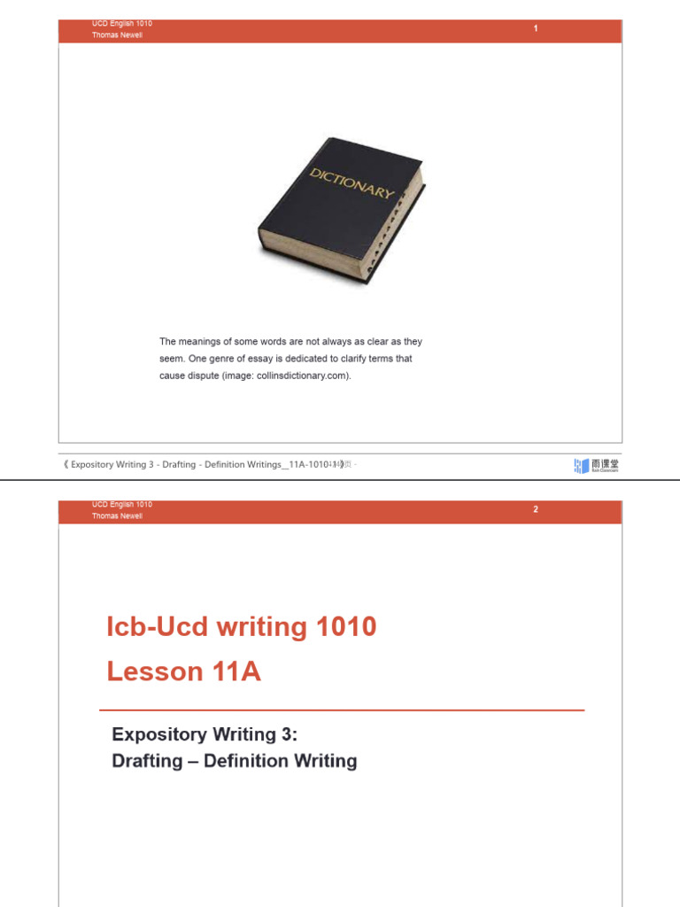 Expository Writing 3 - Drafting - Definition Writings - 11A-1010-1 ...