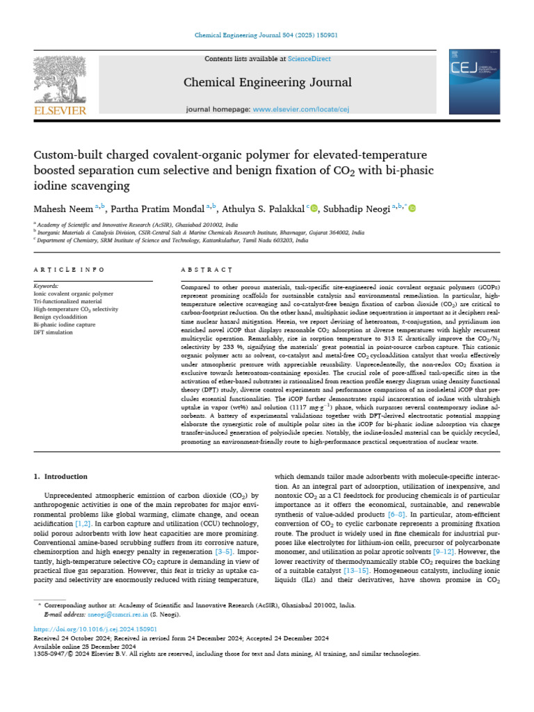 High-Temperature CO2 Capture Polymer | PDF | Adsorption | Catalysis
