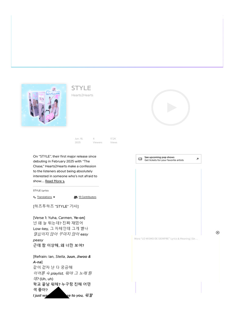 Hearts2Hearts "STYLE" Lyrics | PDF | Song Structure | Popular Music