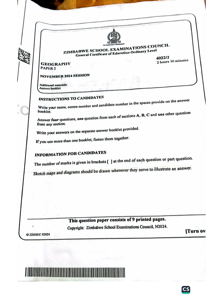November 2023-2024 Exam Paper 2 | PDF