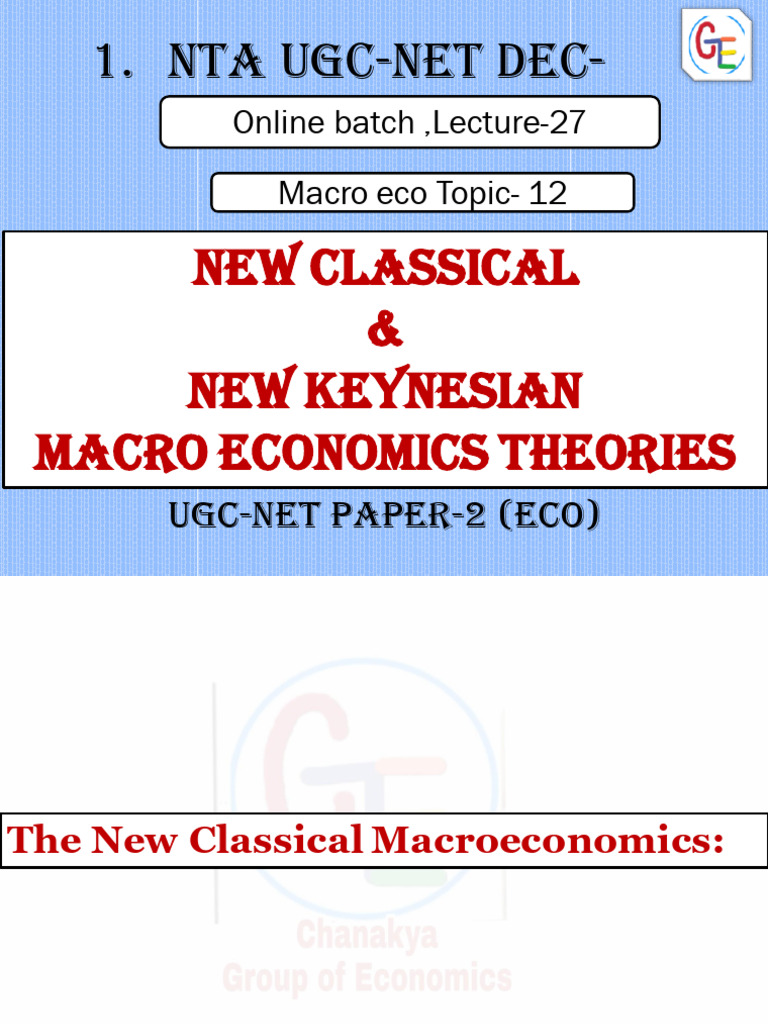 New Classical vs. Keynesian Economics | PDF | New Keynesian Economics ...