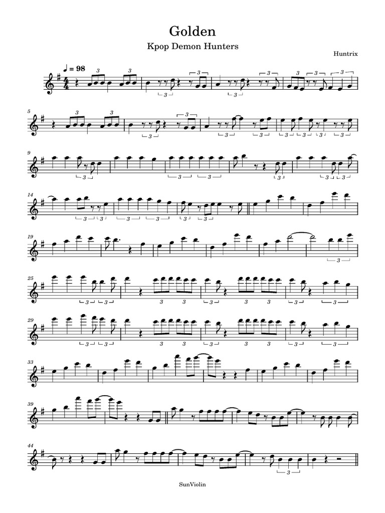 Golden Huntrix Piano Sheet Music | PDF
