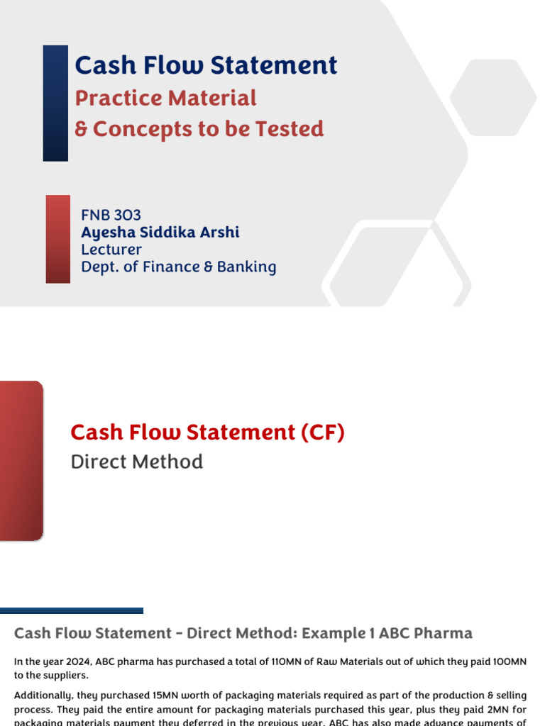 Cash Flow Statement Guide: Direct & Indirect Methods | PDF | Cash Flow ...