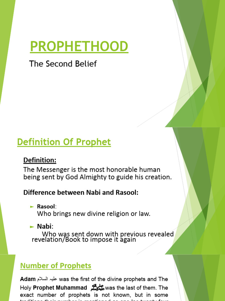 Definition of Prophethood Explained | PDF | Prophets And Messengers In ...