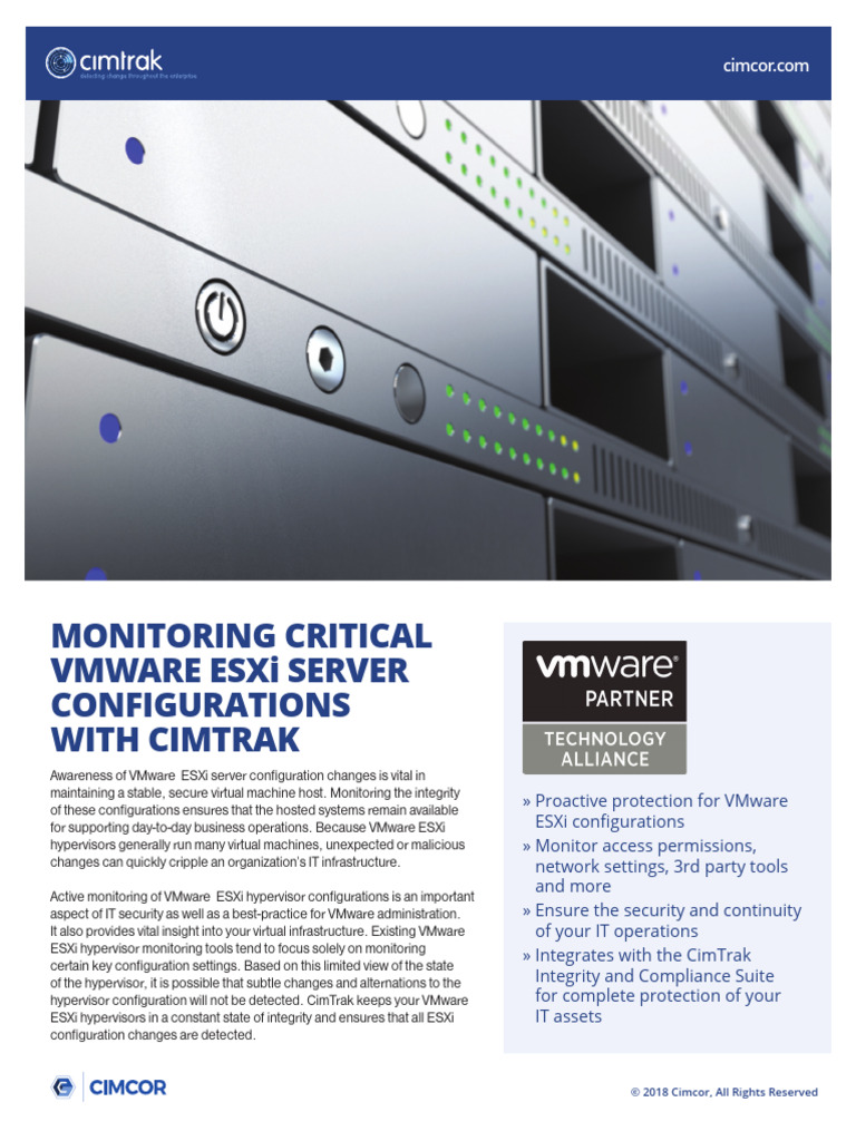CimTrak Solution Brief VMware ESXi Monitoring | PDF | V Mware ...