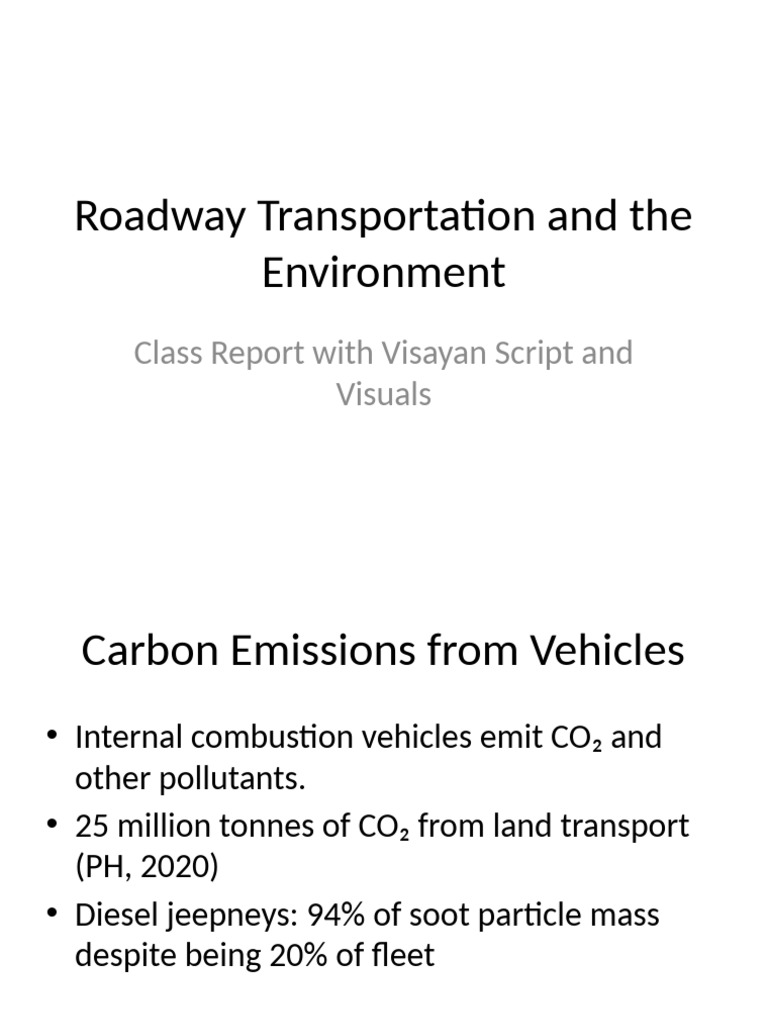 Roadway Transportation and Environment Report | PDF