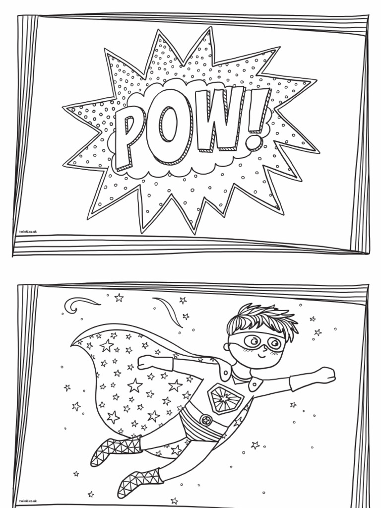 T C 7637 Superheroes Mindfulness Colouring Pages | PDF