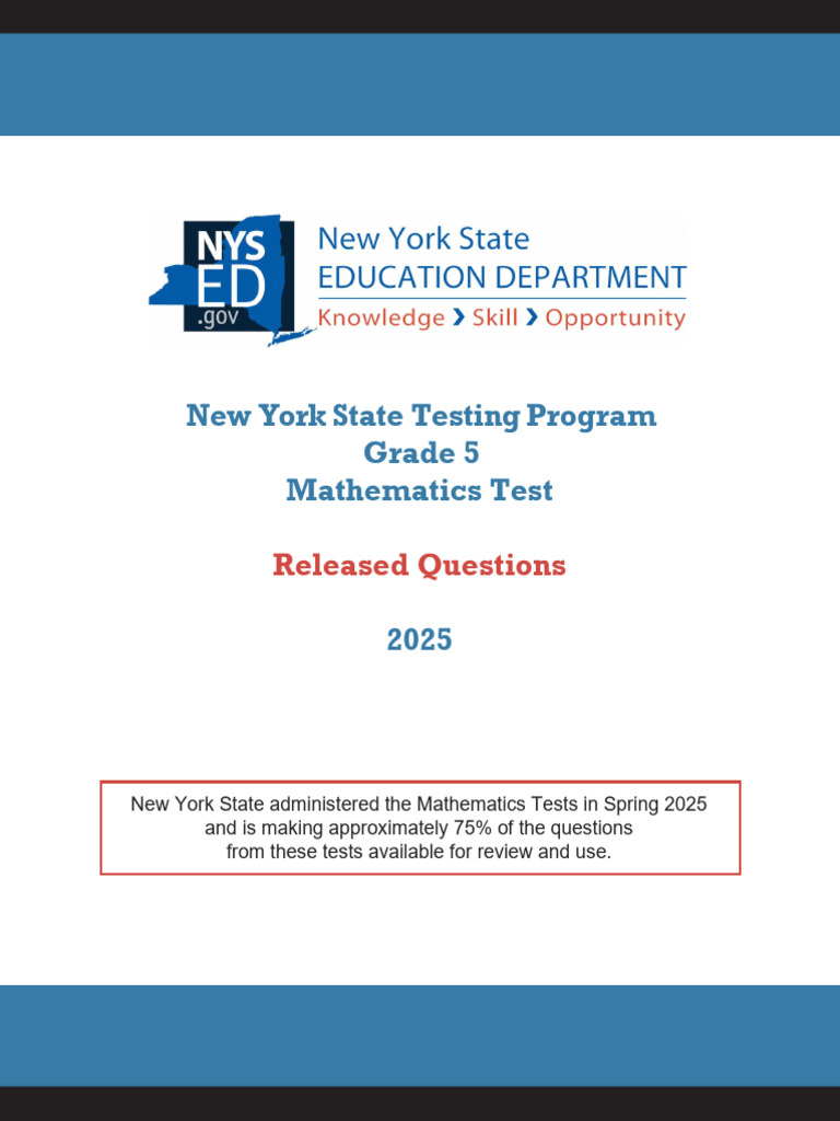 2025 5th Grade Math Test Questions Released | PDF | Rectangle