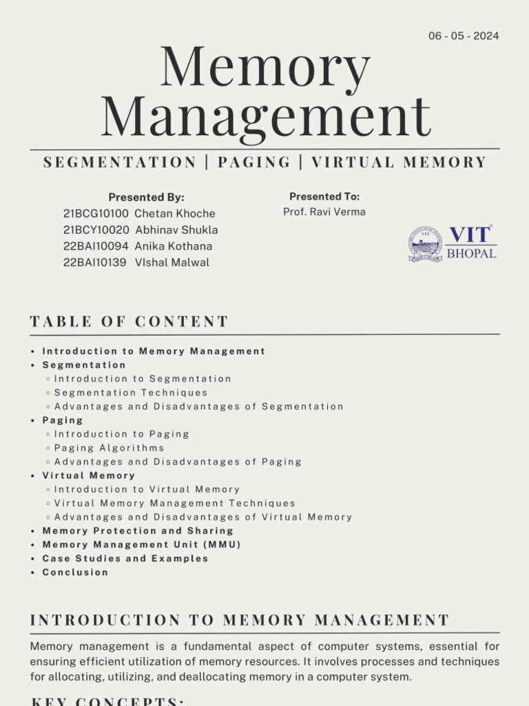 Memory Management - OS Presentation | PDF