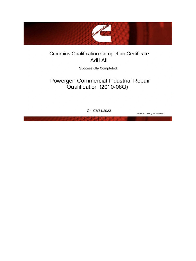 Cummins Adil Ali | PDF