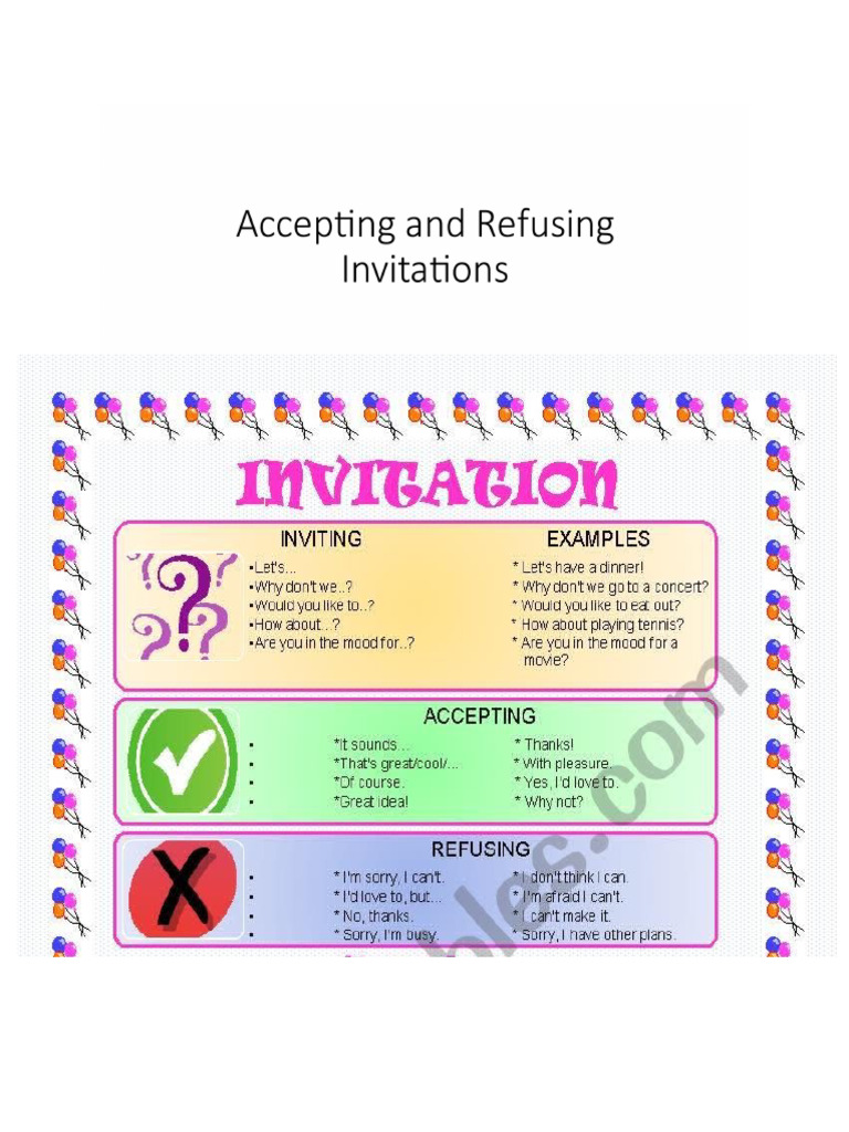 Accepting and refusing invitations | PDF