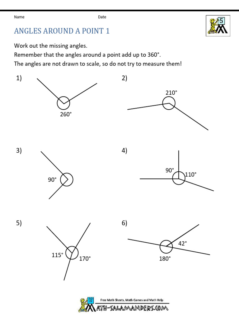 Angles Around A Point 1 | PDF