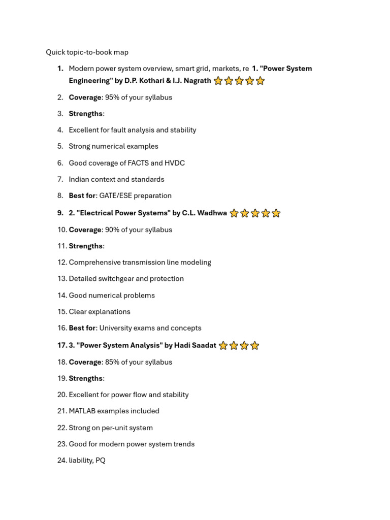 Essential Power System Study Guide | PDF | Electric Power | Electrical ...