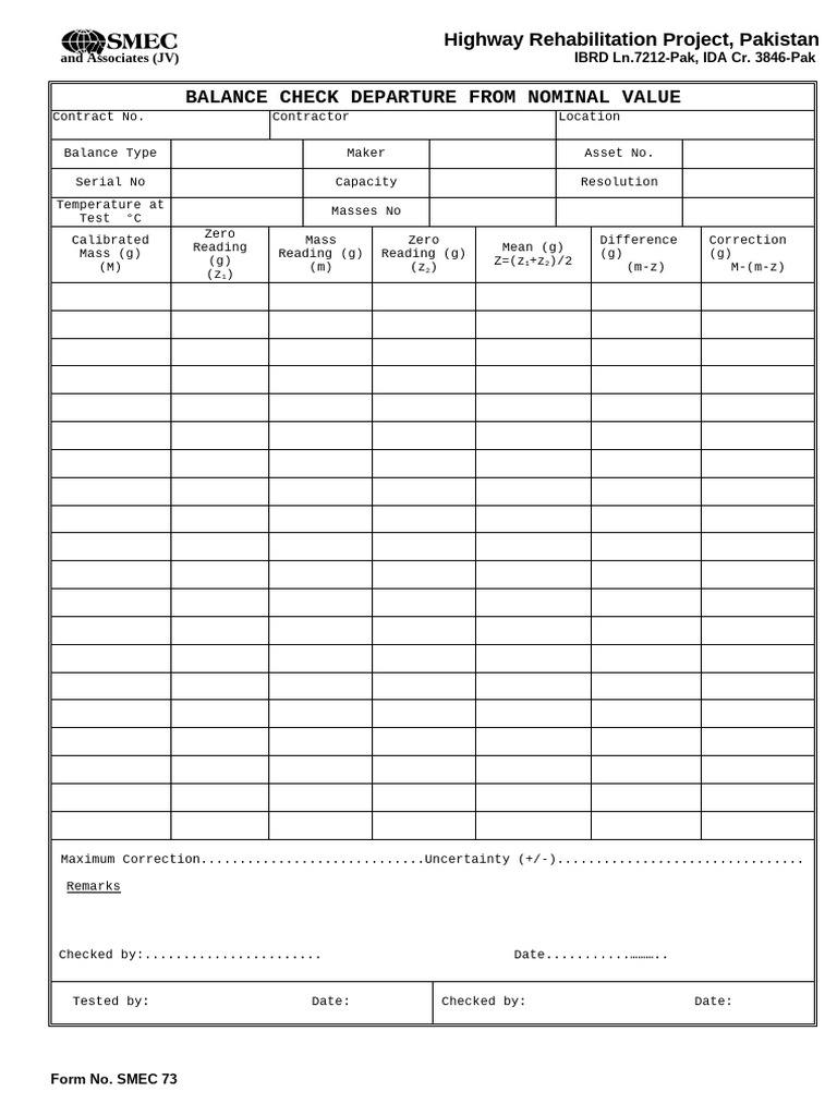 Form 73A Balance Check Report | PDF