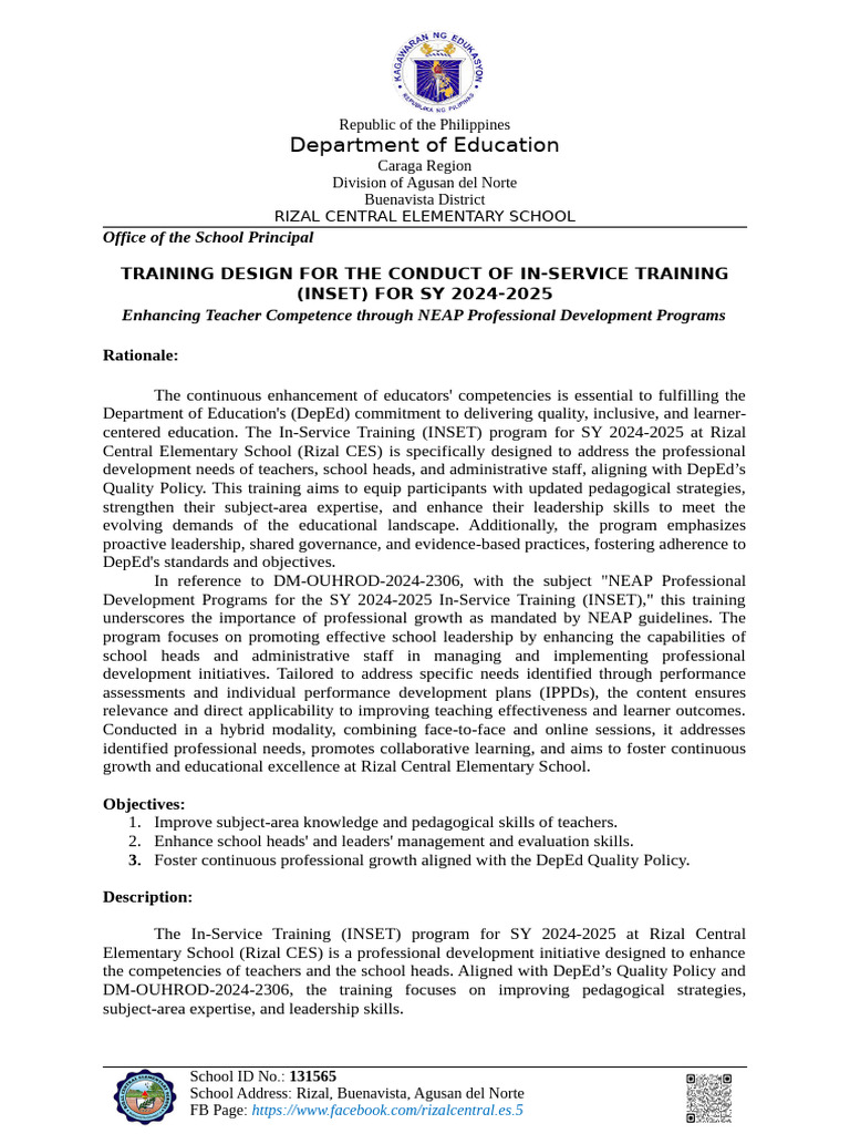 Attendance Sheet 2024-002 Neap Inset | PDF | Teachers | Education Theory