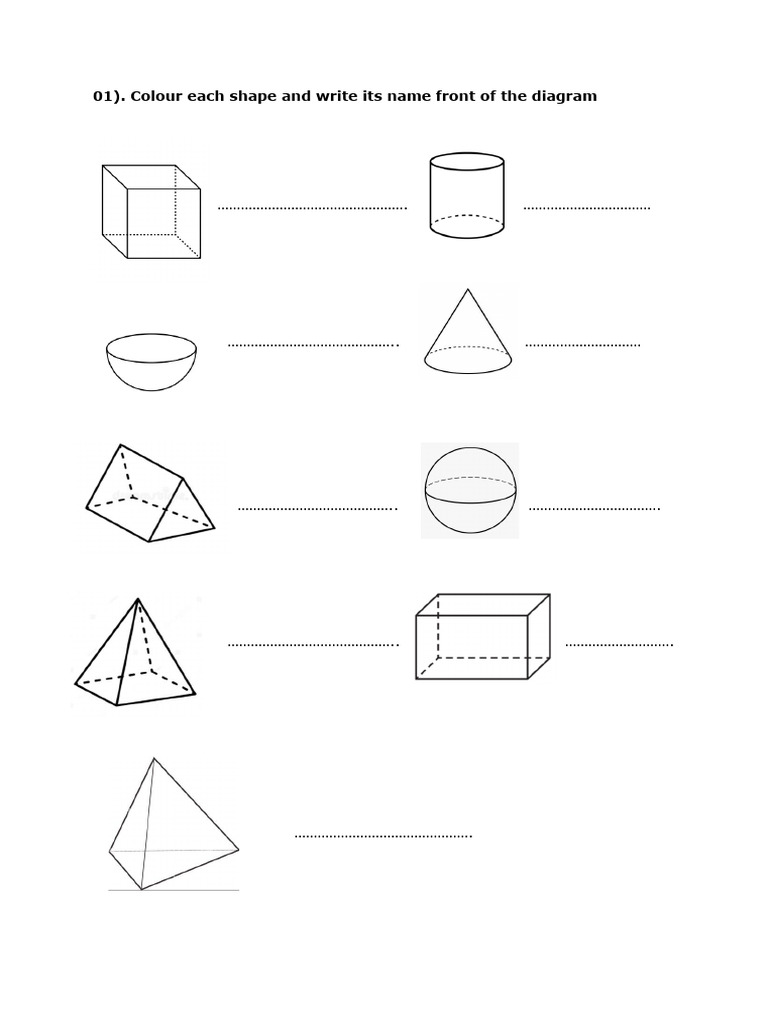 3D Shapes Characteristics Guide | PDF