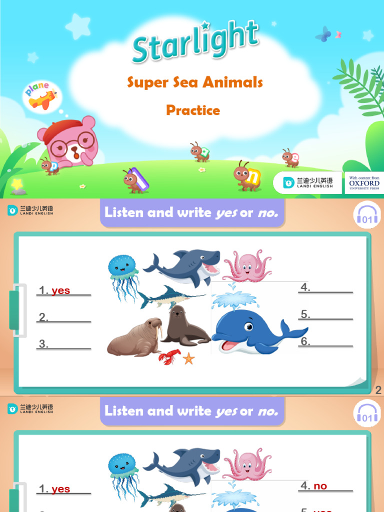 19 Super Sea Animals Practice | PDF | Zoology