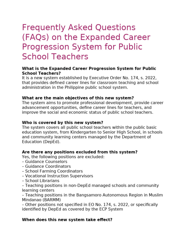 Frequently Asked Questions - ECP | PDF | Teachers