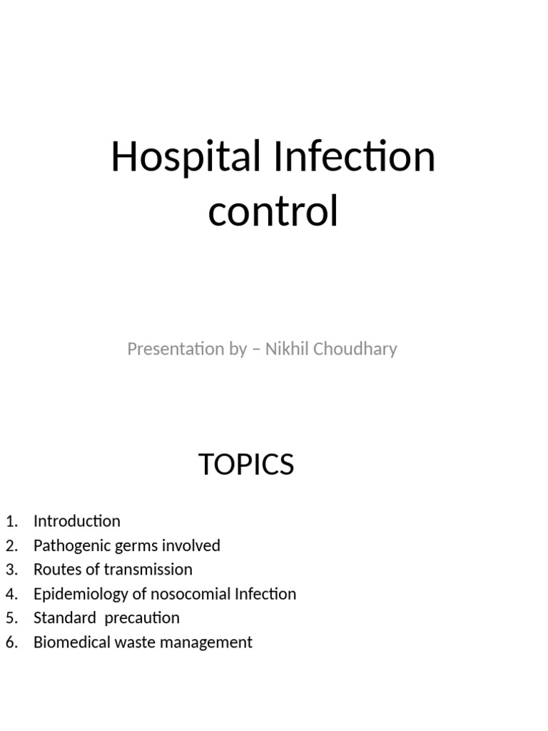 Hospital Infection Control Guidelines | PDF | Infection | Hospital ...