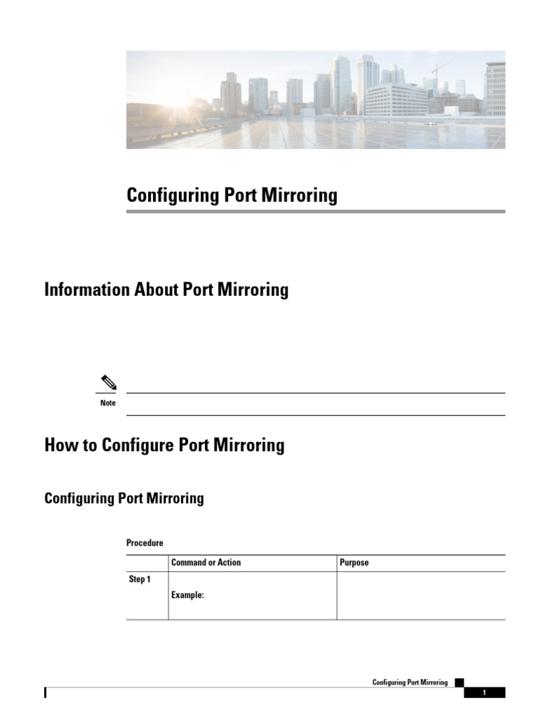 Port Mirroring Configuration Guide | PDF | Ethernet | Network Switch