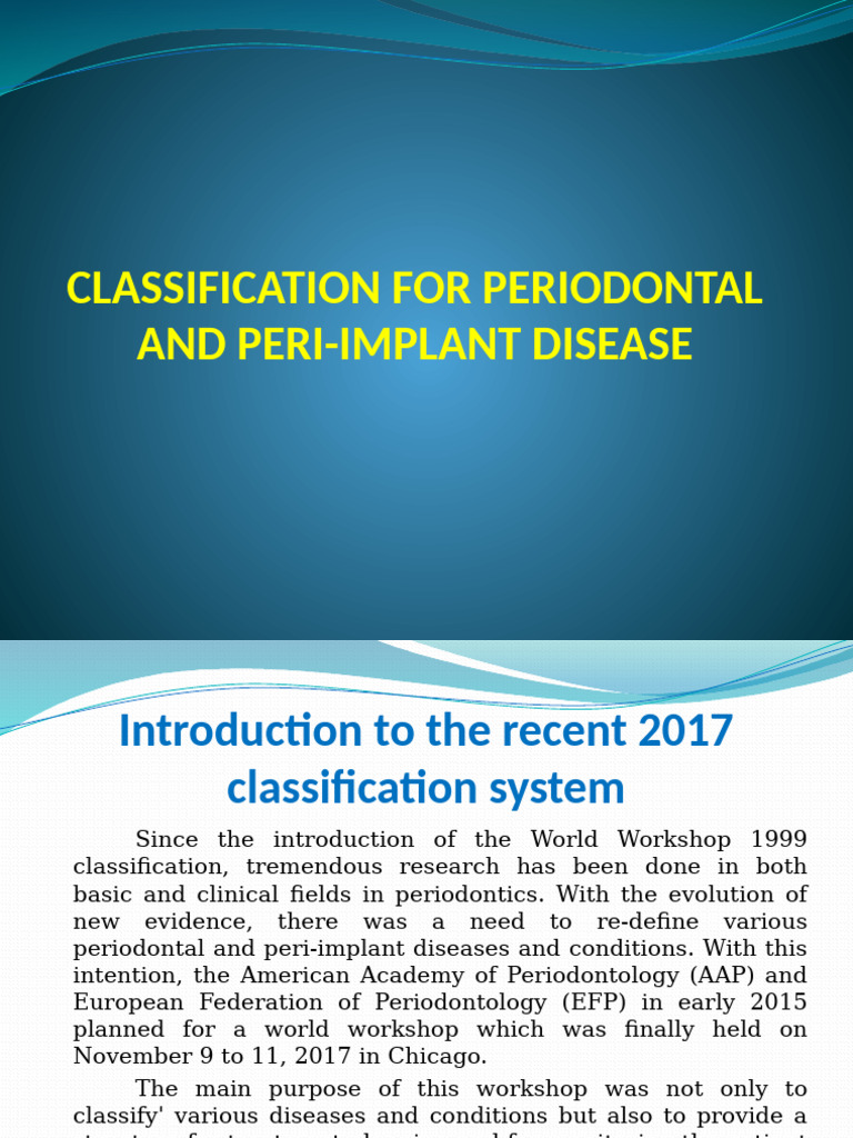 Classification For Periodontal and Peri-Implant Disease | PDF ...