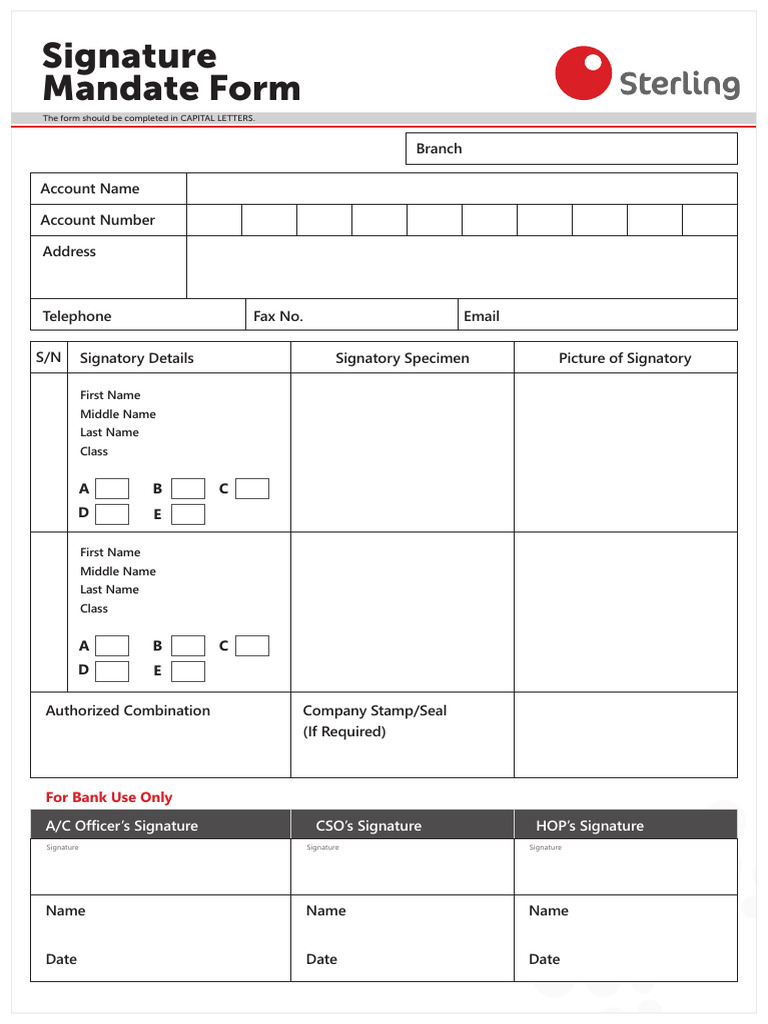 Mandate Form | PDF